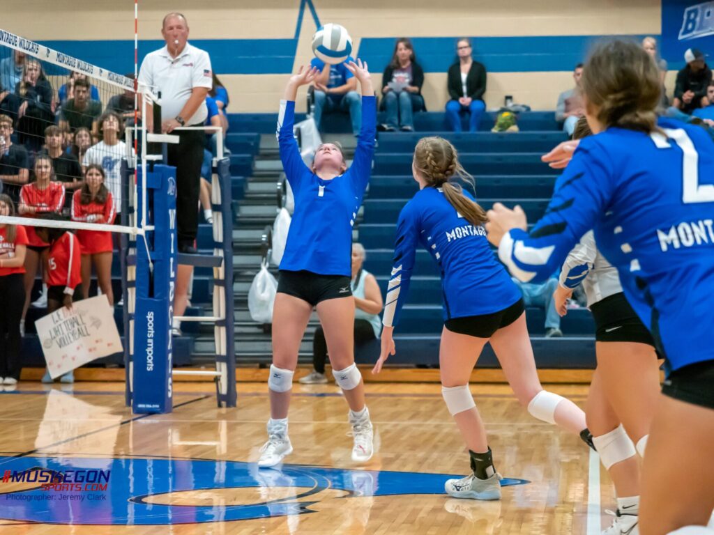 Montague volleyball team moves to 3-0 in conference play with a 3-1 ...